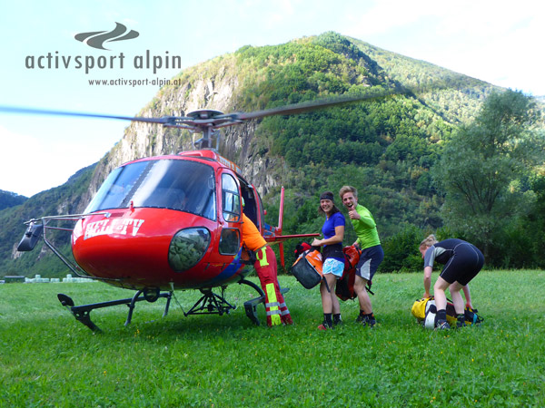 Helikopter Canyoning Tessin geführte Tou : Activsport Alpin